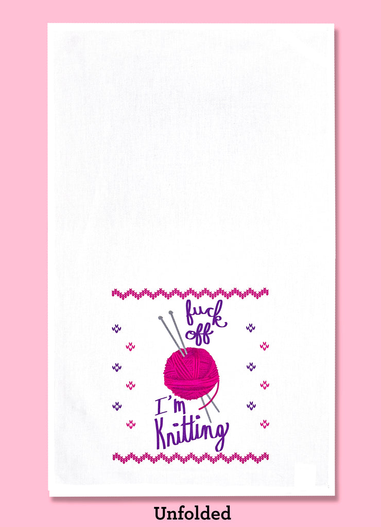 Fuck Off I'm Knitting" dishtowel – Bad Grandma Designs