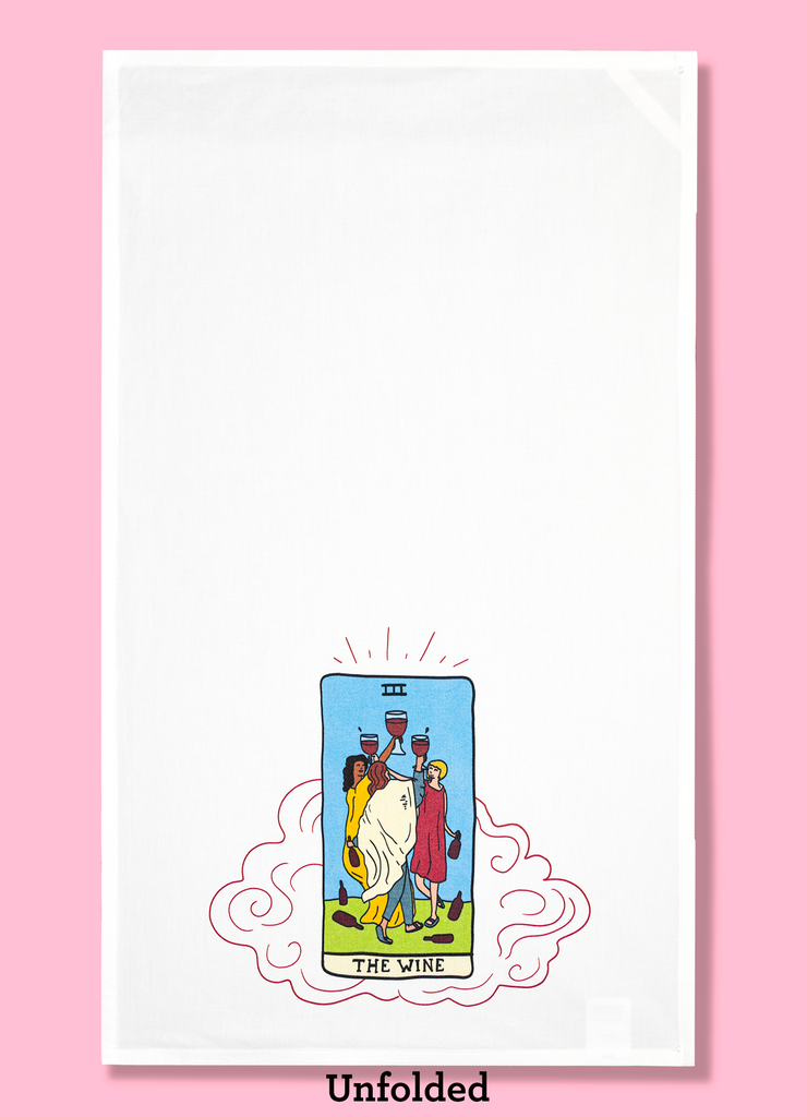 THE WINE Kitchen Tarot dishtowel – Bad Grandma Designs